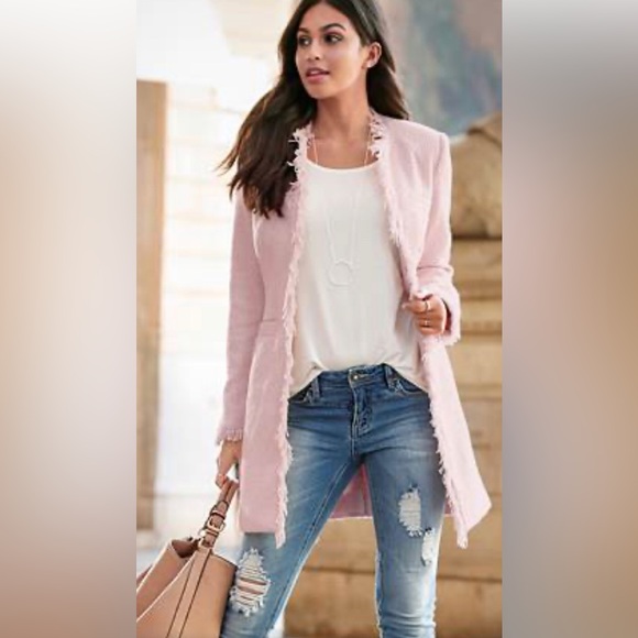 VENUS | Jackets & Coats | Venus Open Tweed Fringe Jacket | Poshmark